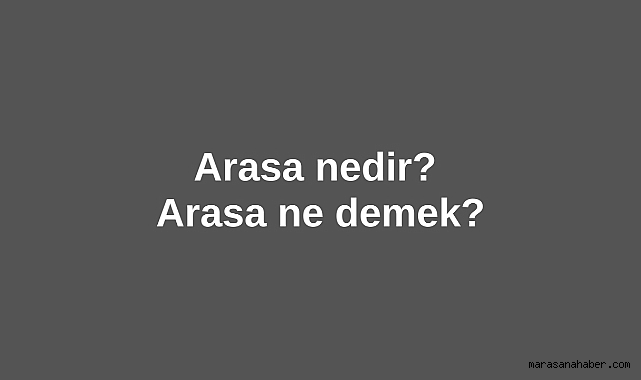Arasa nedir? Arasa ne demek? - Genel - Maraş Ana Haber
